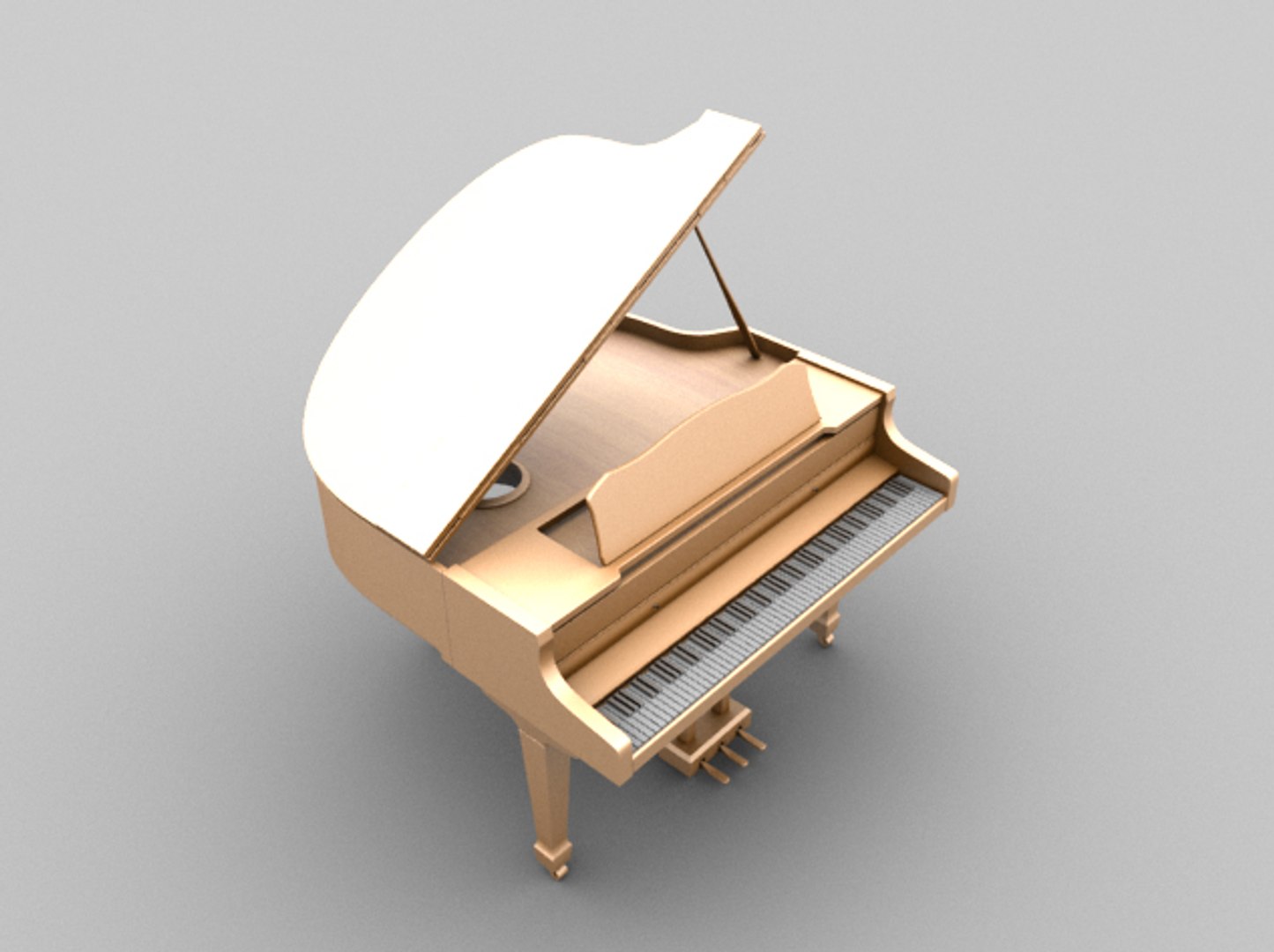 classic piano 3d model