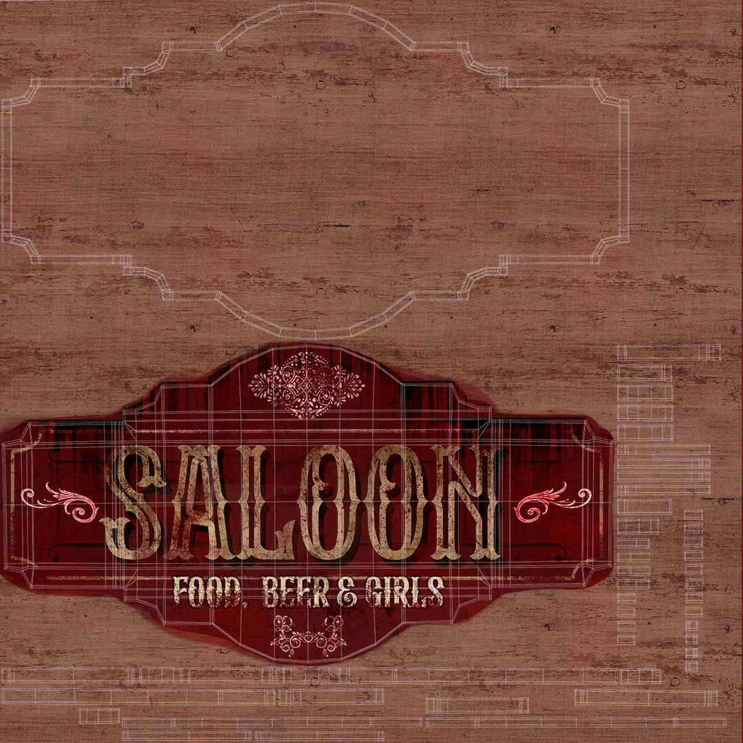 Saloon Facade Decor 3D Model - TurboSquid 2144344