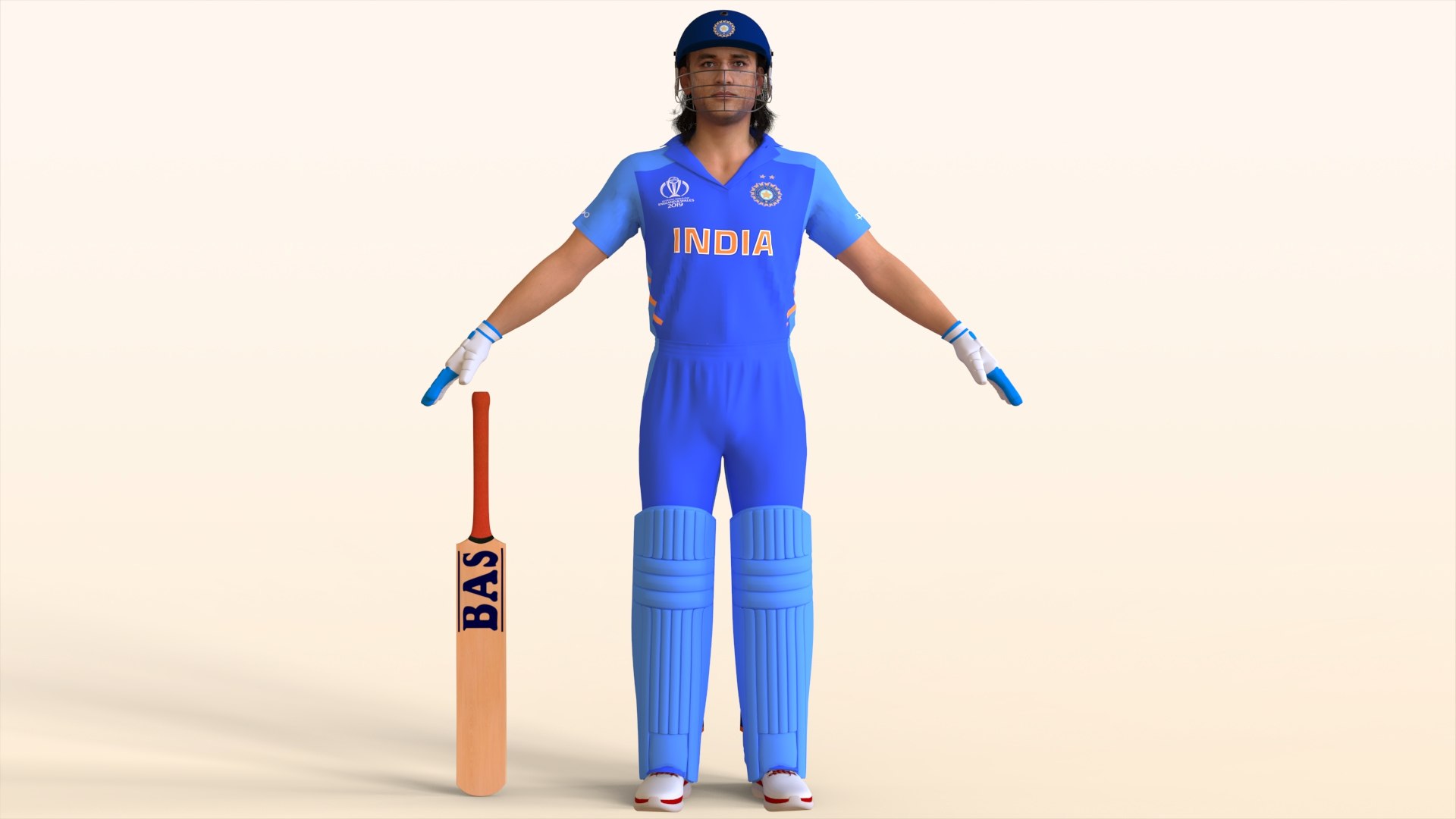 Cricket Batsman Dhoni 3D - TurboSquid 2240764