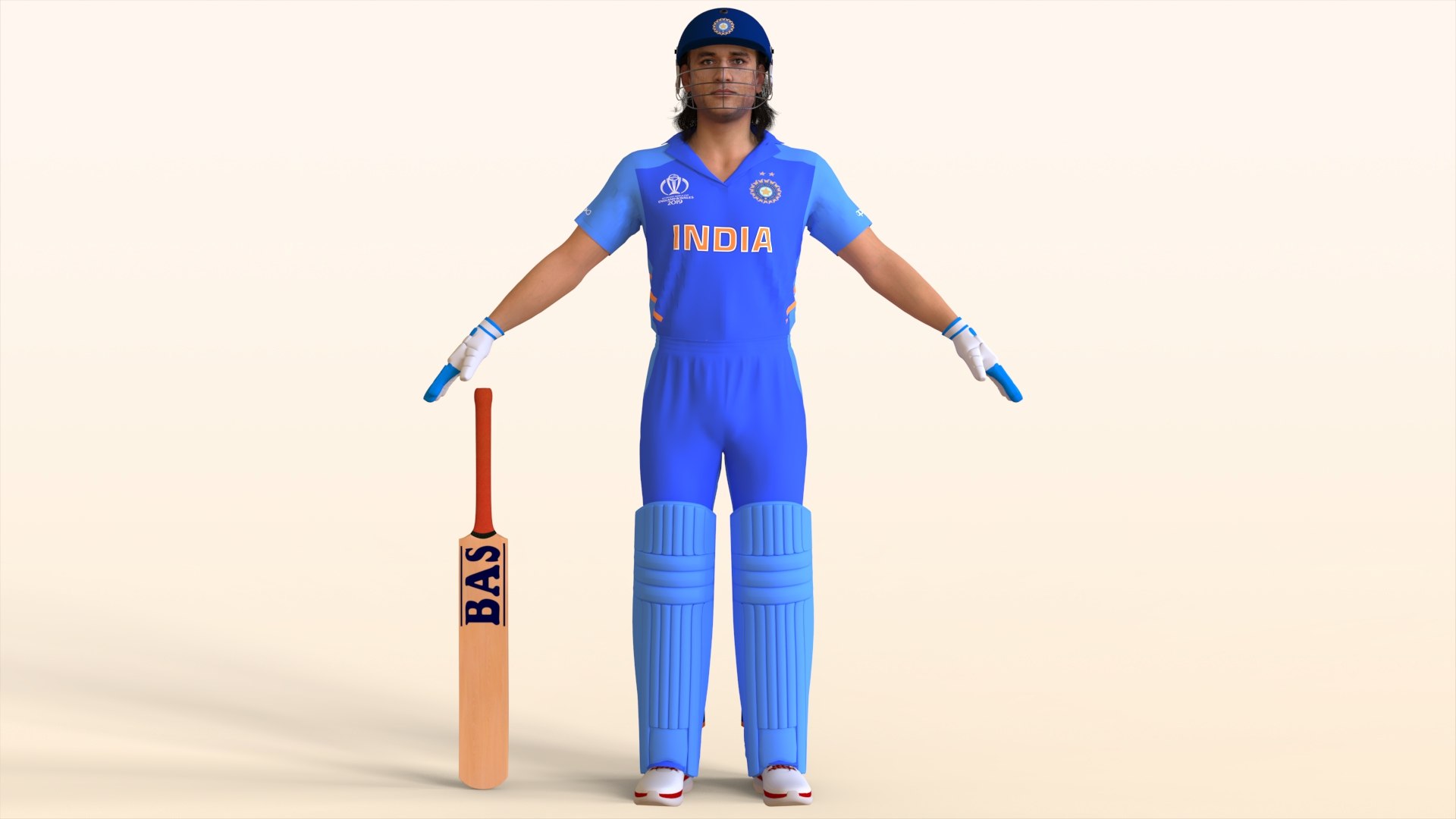 Cricket Batsman Dhoni 3D - TurboSquid 2240764