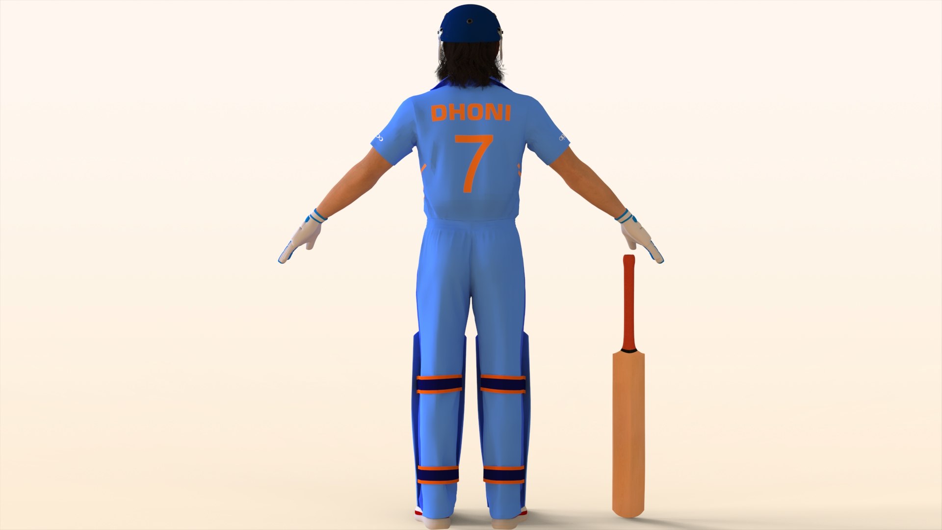 Cricket Batsman Dhoni 3D - TurboSquid 2240764