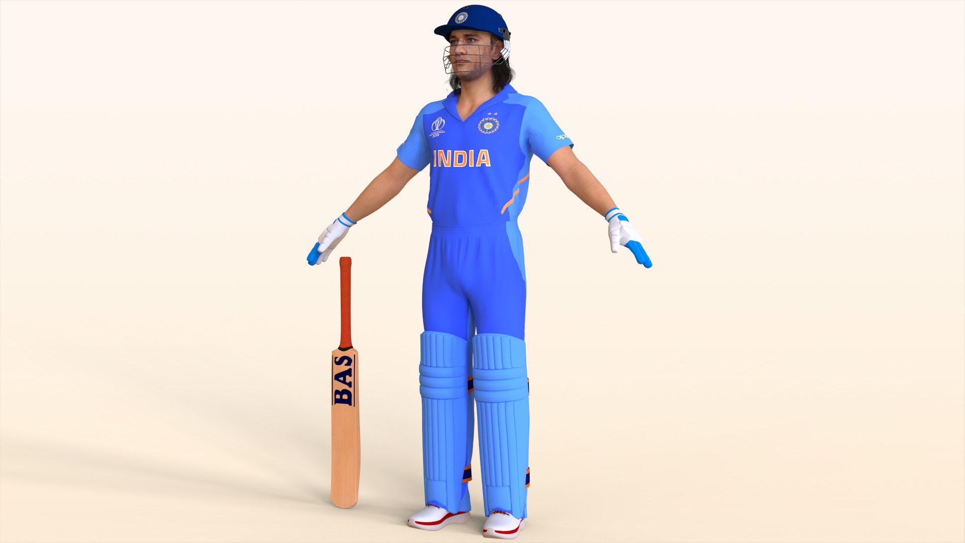 Cricket Batsman Dhoni 3D - TurboSquid 2240764