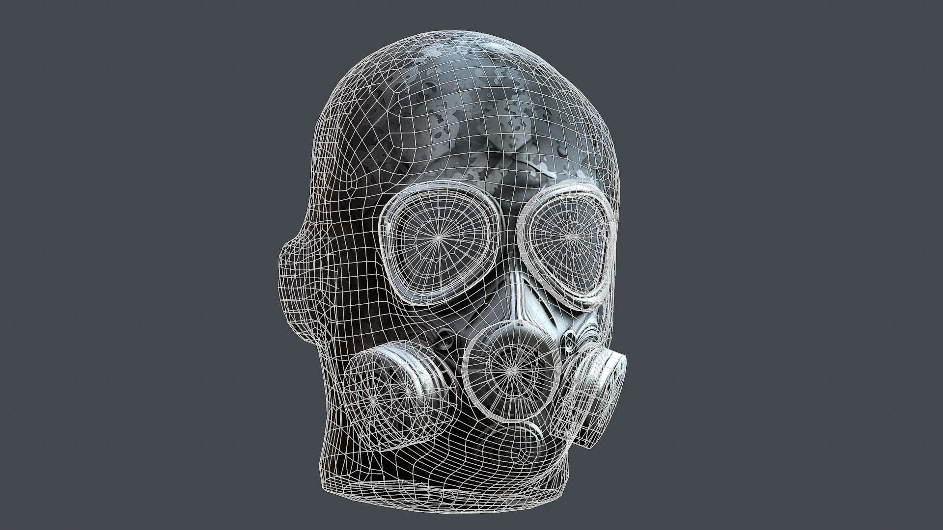 3D Gas mask protection futuristic isolated equipment 3D model model ...
