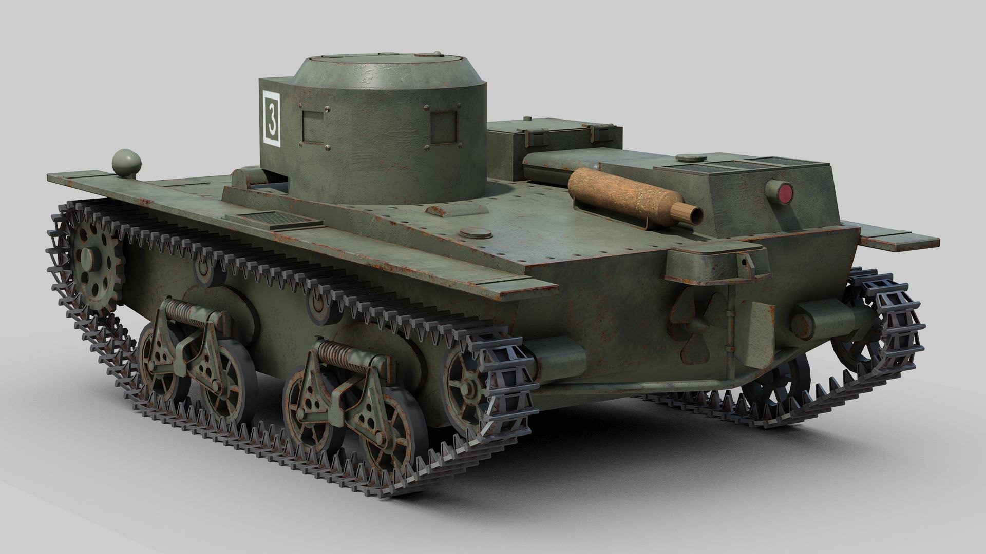 T38 Soviet Amphibious Tank Model - TurboSquid 2156520