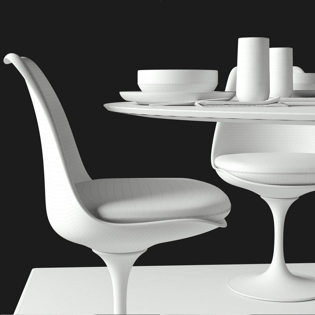 Rove set tulip table 3D - TurboSquid 1188343