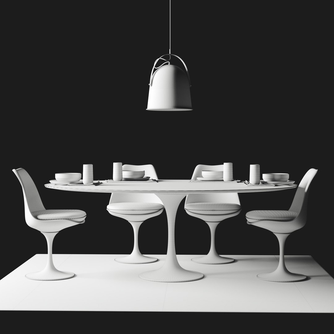 Rove set tulip table 3D - TurboSquid 1188343