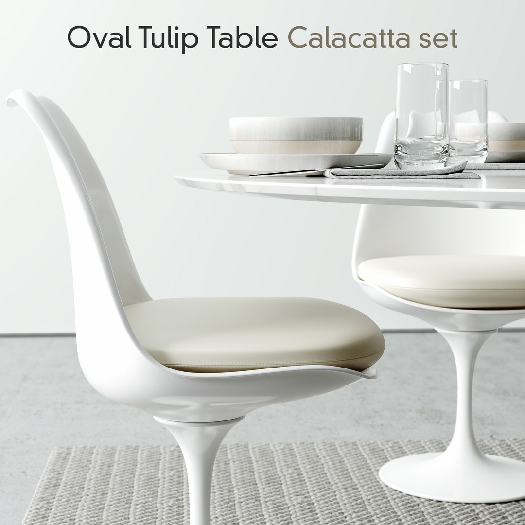 Rove set tulip table 3D - TurboSquid 1188343