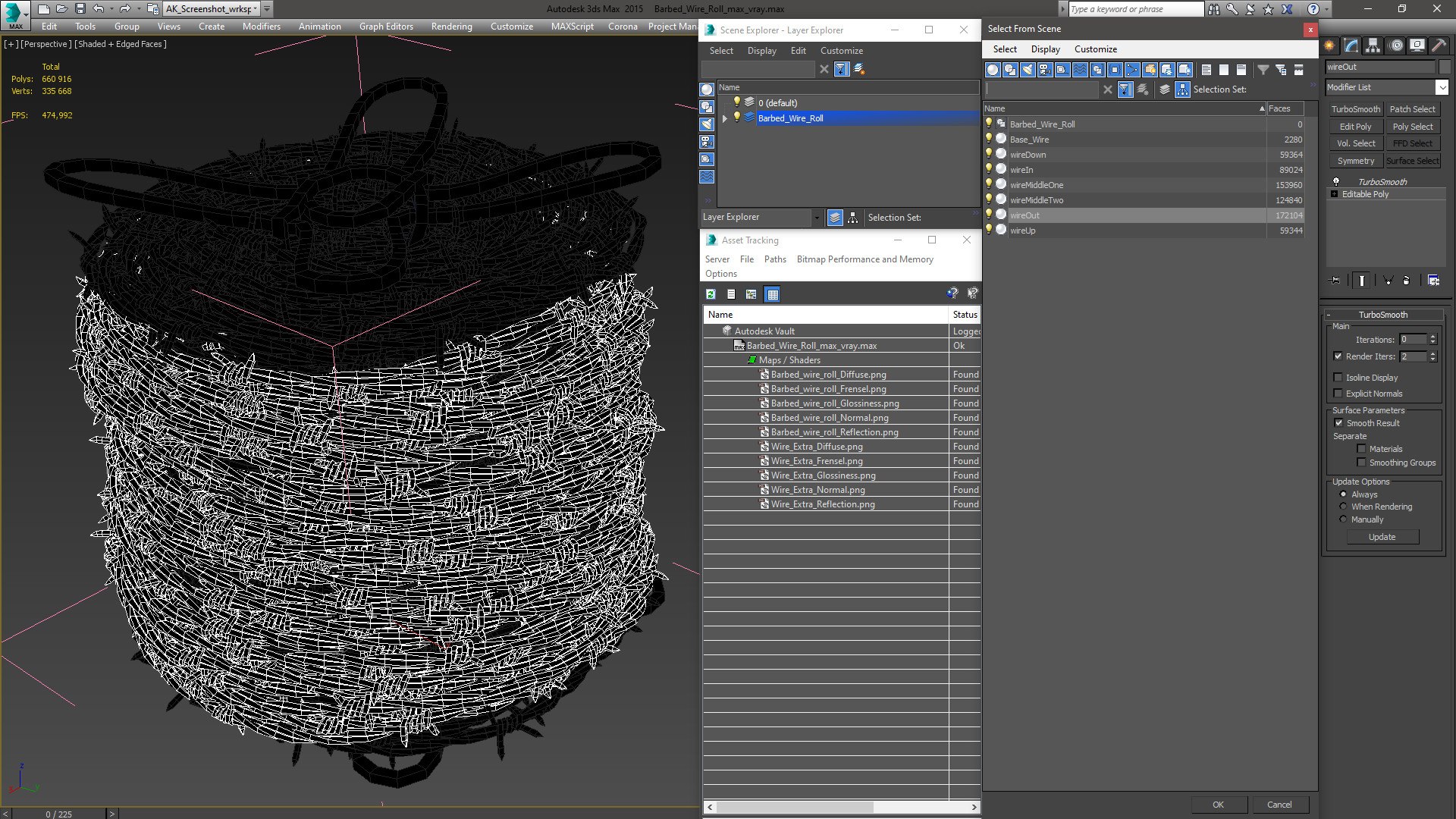 3D Barbed Wire Roll Model - TurboSquid 2194764