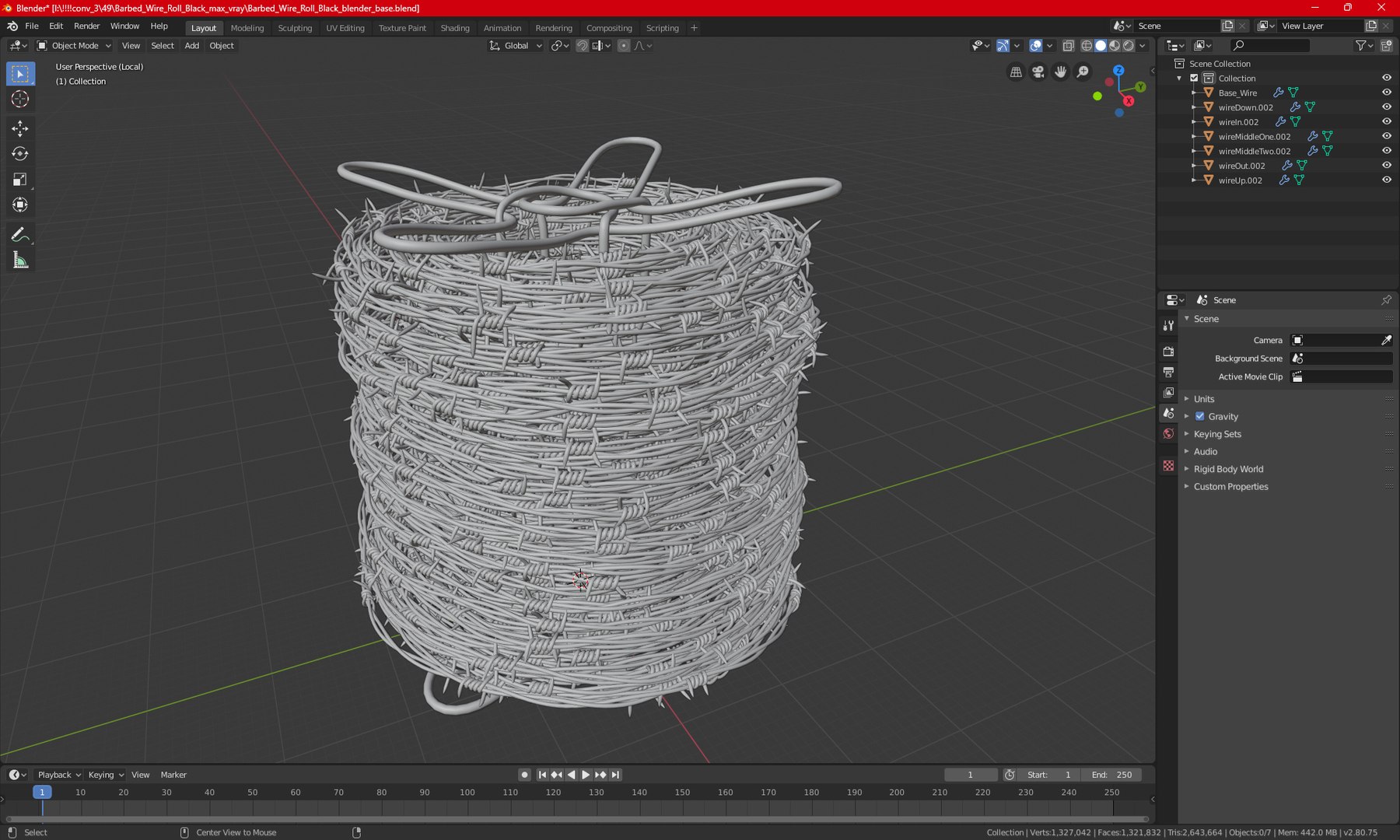 3D Barbed Wire Roll Model - TurboSquid 2194764