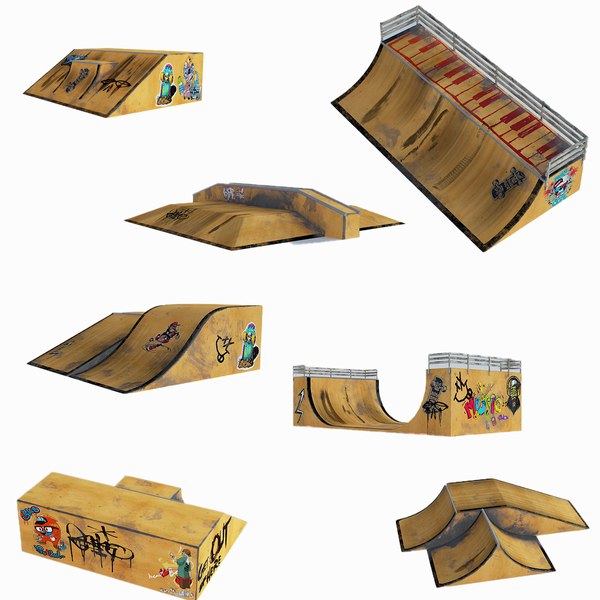 quarter ramps skate park 3d model