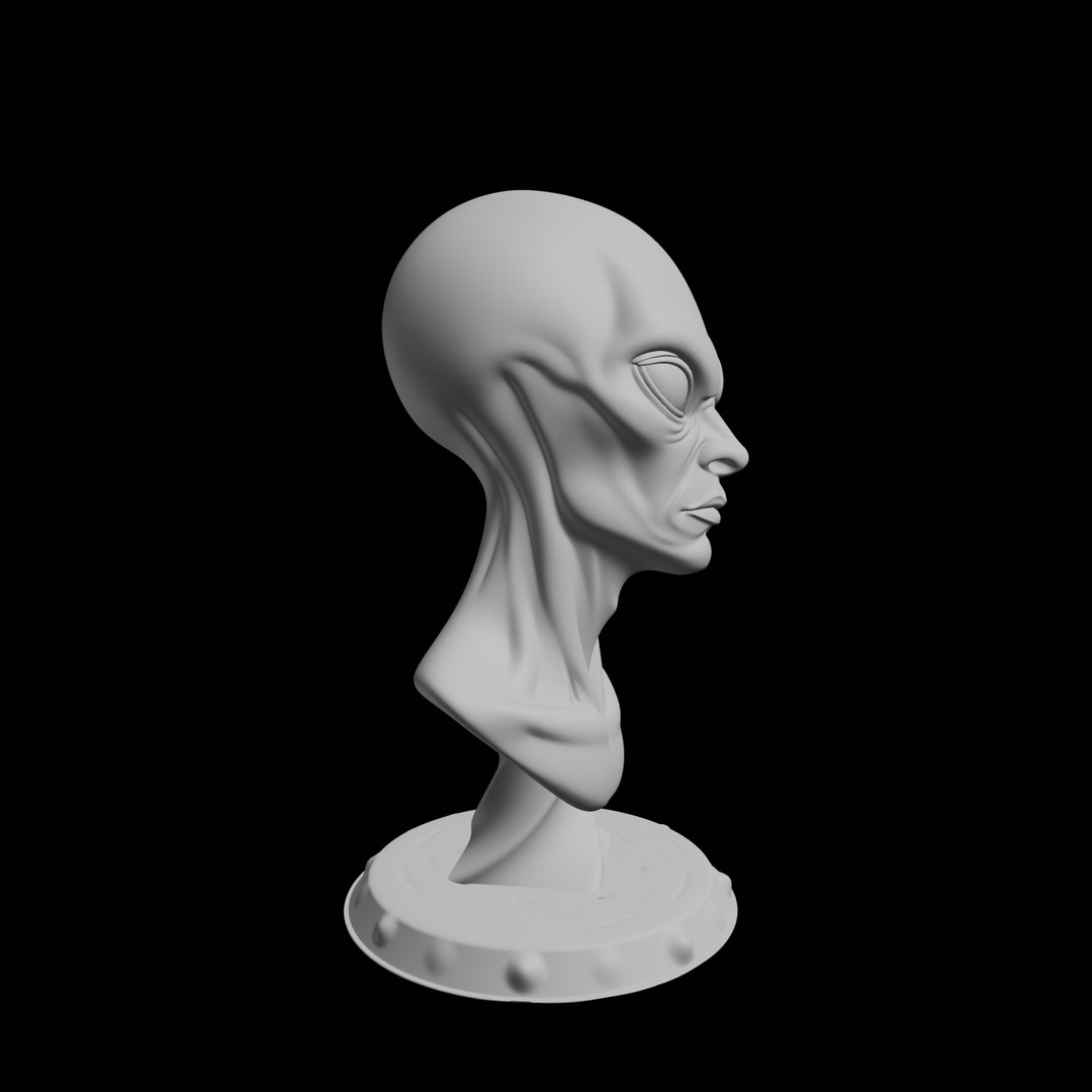 Popiersie pozaziemskie, model 3D, rzeźba kosmity Model 3D - TurboSquid ...