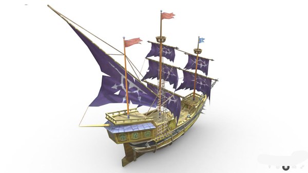 modelo 3d Anime pirate ship 002 - TurboSquid 2090045