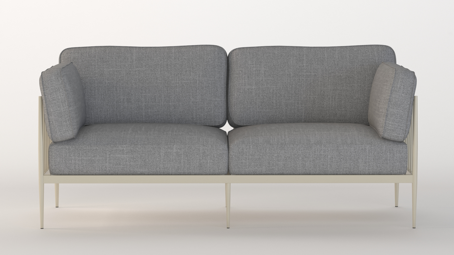 3D ZINUS Janelle Gold Metal Sofa - TurboSquid 1724259