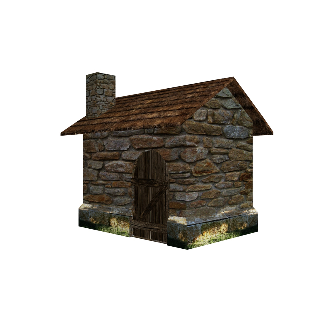 3d obj shack ready stone