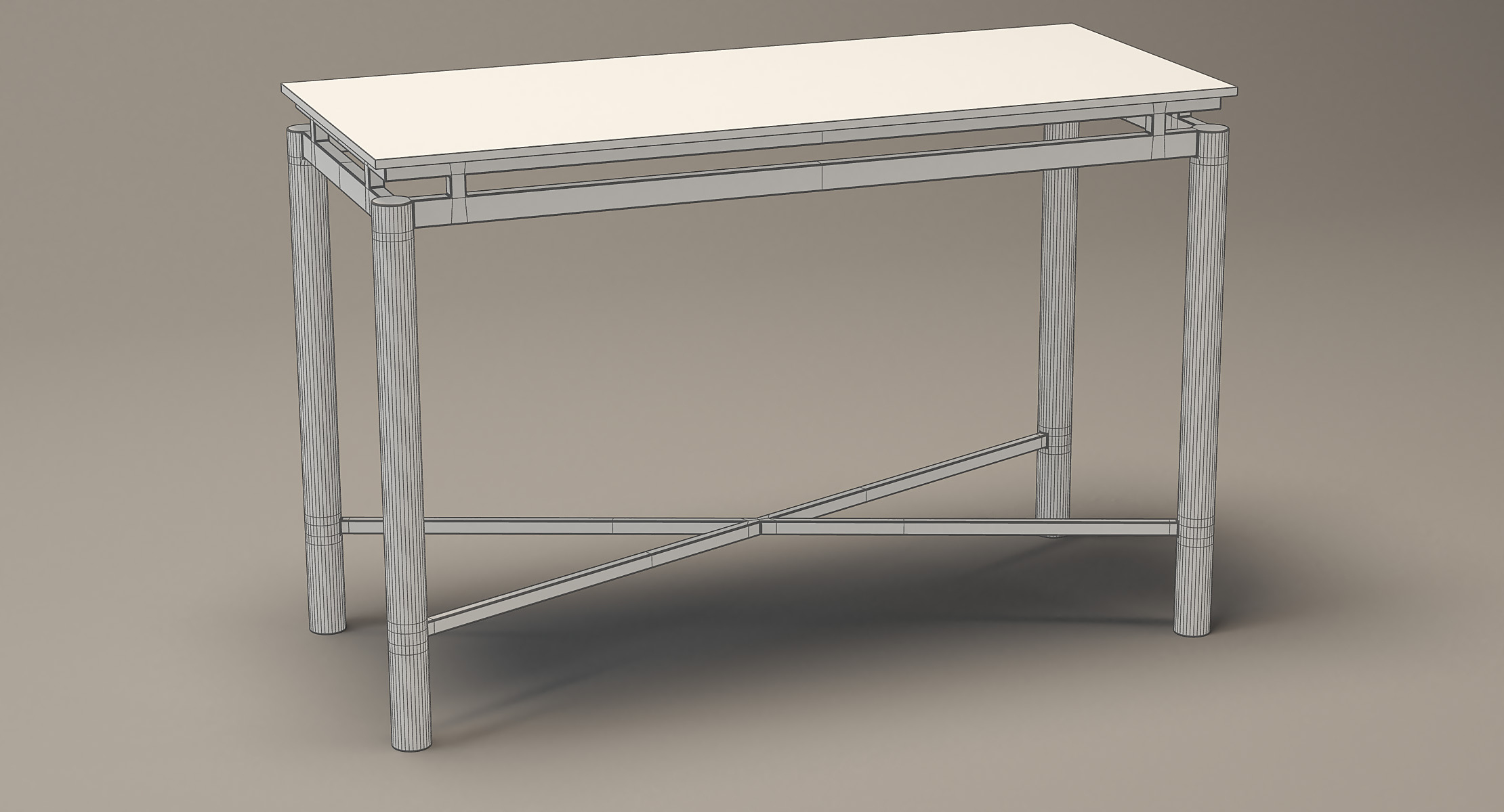 Rectangle console table metal 3D model - TurboSquid 1393668