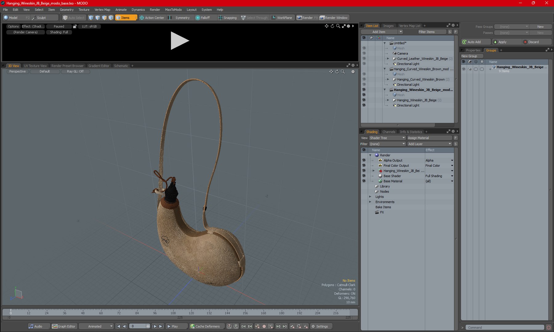 3D Hanging Wineskin JB Beige - TurboSquid 2191876