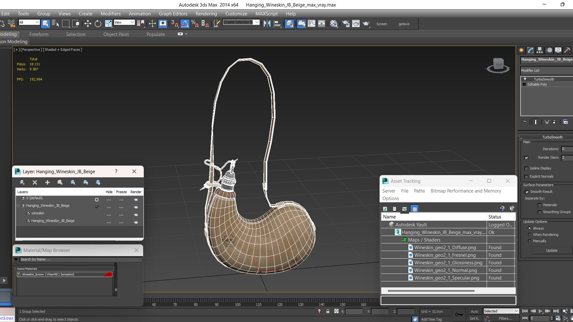 3D Hanging Wineskin JB Beige - TurboSquid 2191876