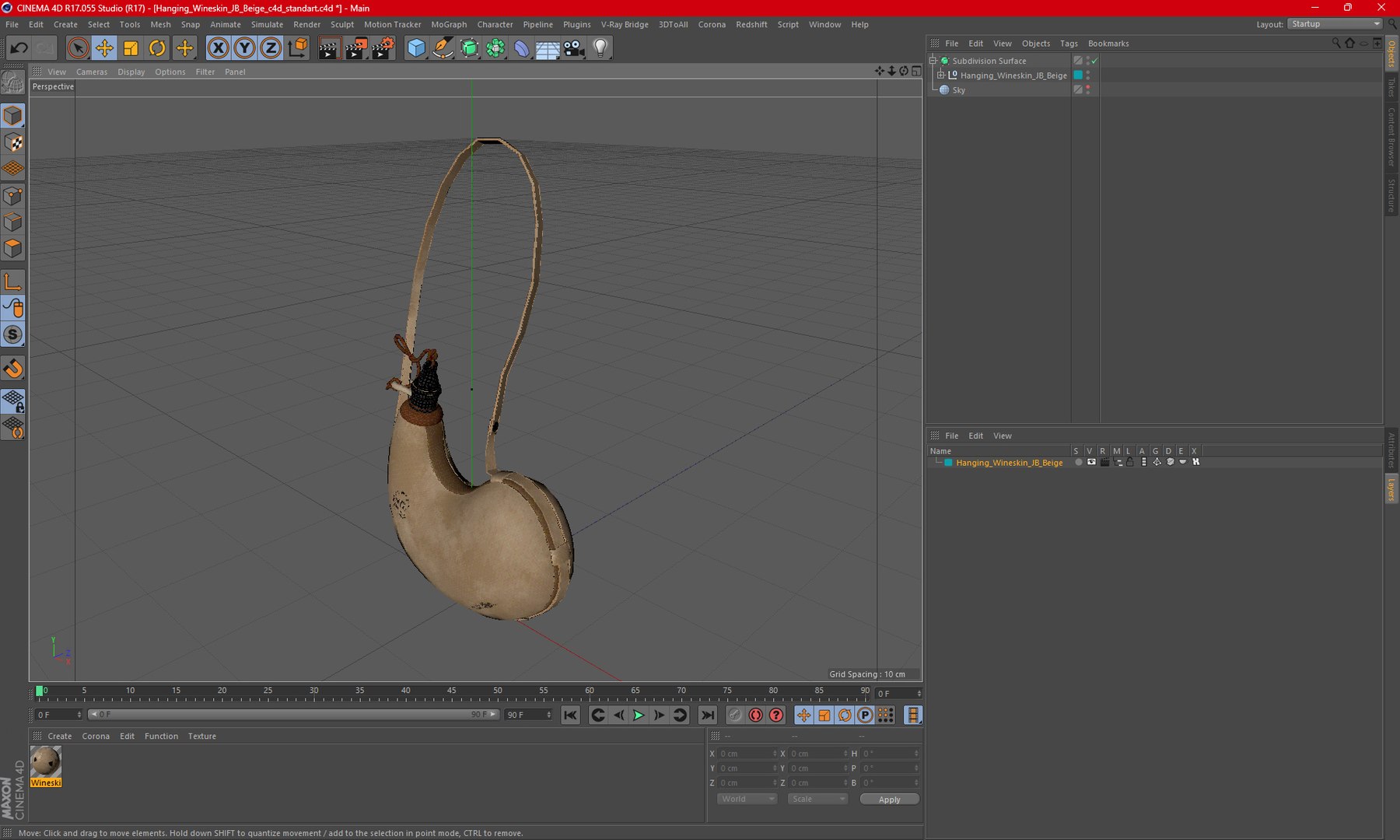 3D Hanging Wineskin JB Beige - TurboSquid 2191876
