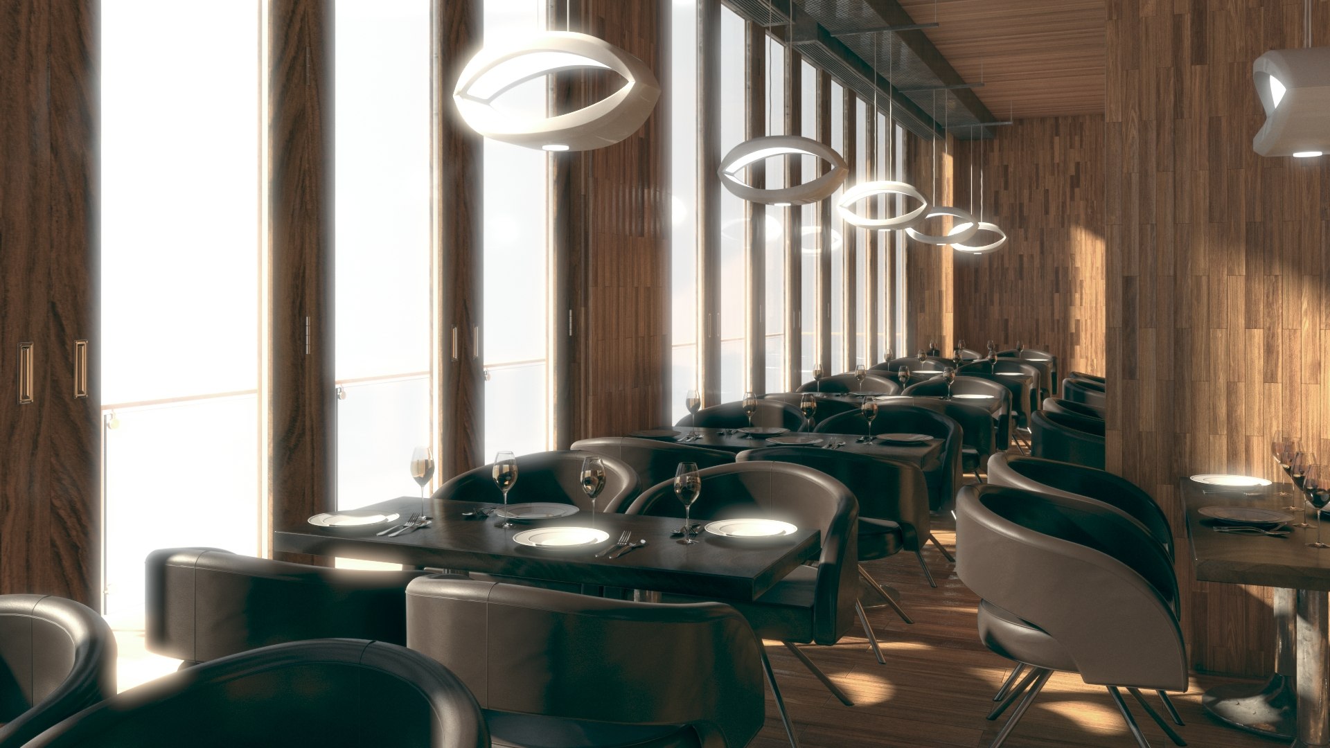 interior restaurant 3d obj