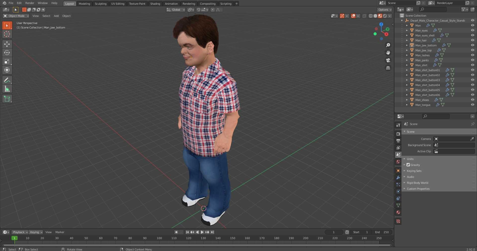 Dwarf Male Character Casual Style Standing Pose 3D Model - TurboSquid ...