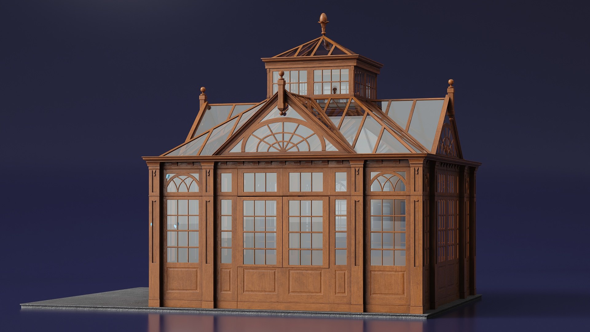Wooden Winter Garden In Victorian Style 3D Model - TurboSquid 2395881
