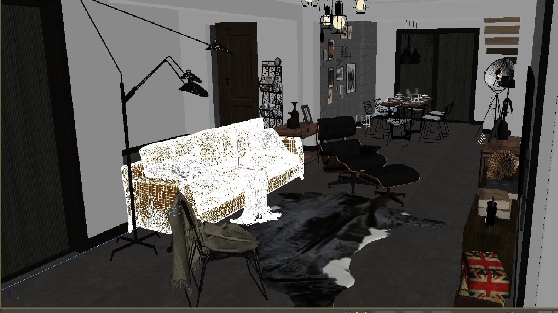 3D Modern Living Room Dining Room Model - TurboSquid 2024757