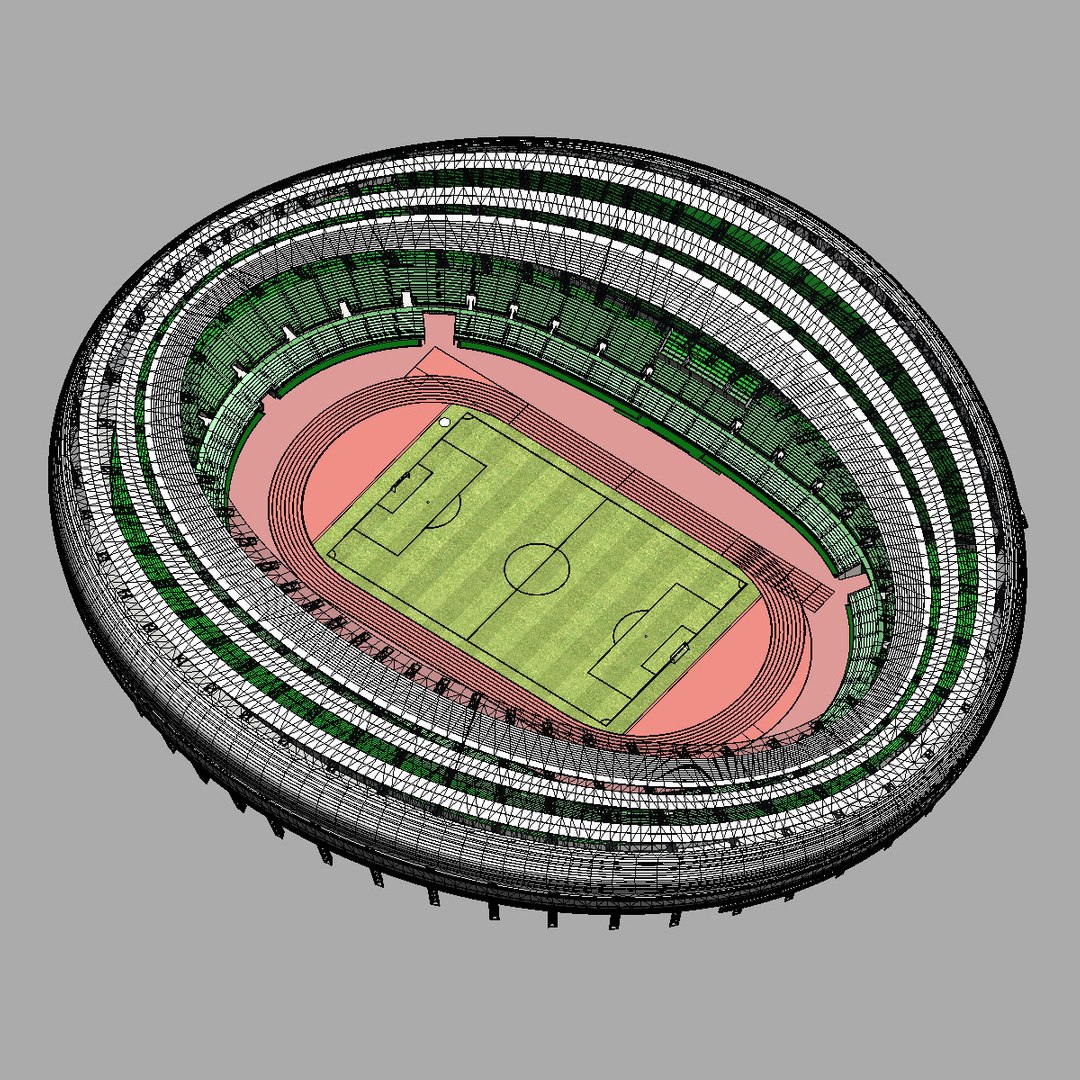 3d model stadium football ball