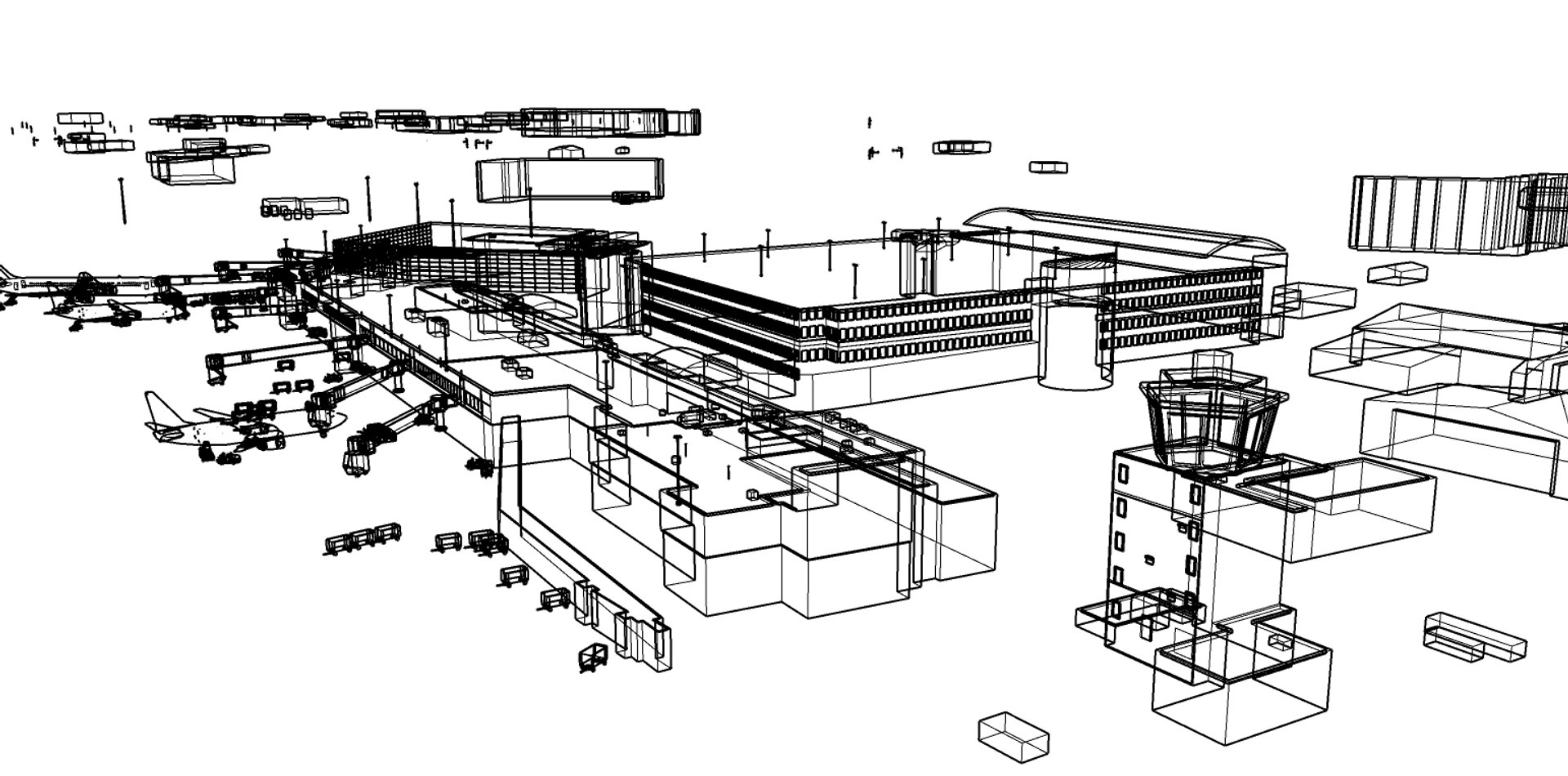 Portland International Jetport 3D Model - TurboSquid 2009556