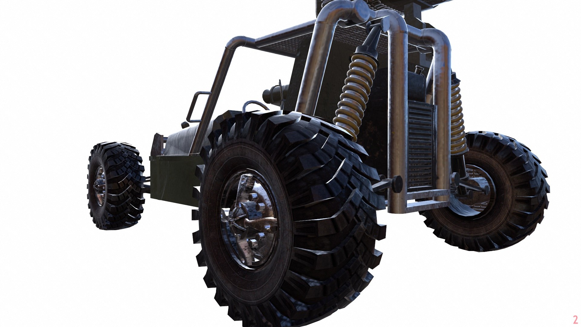 3d Desert Combat Rocket Buggy Model