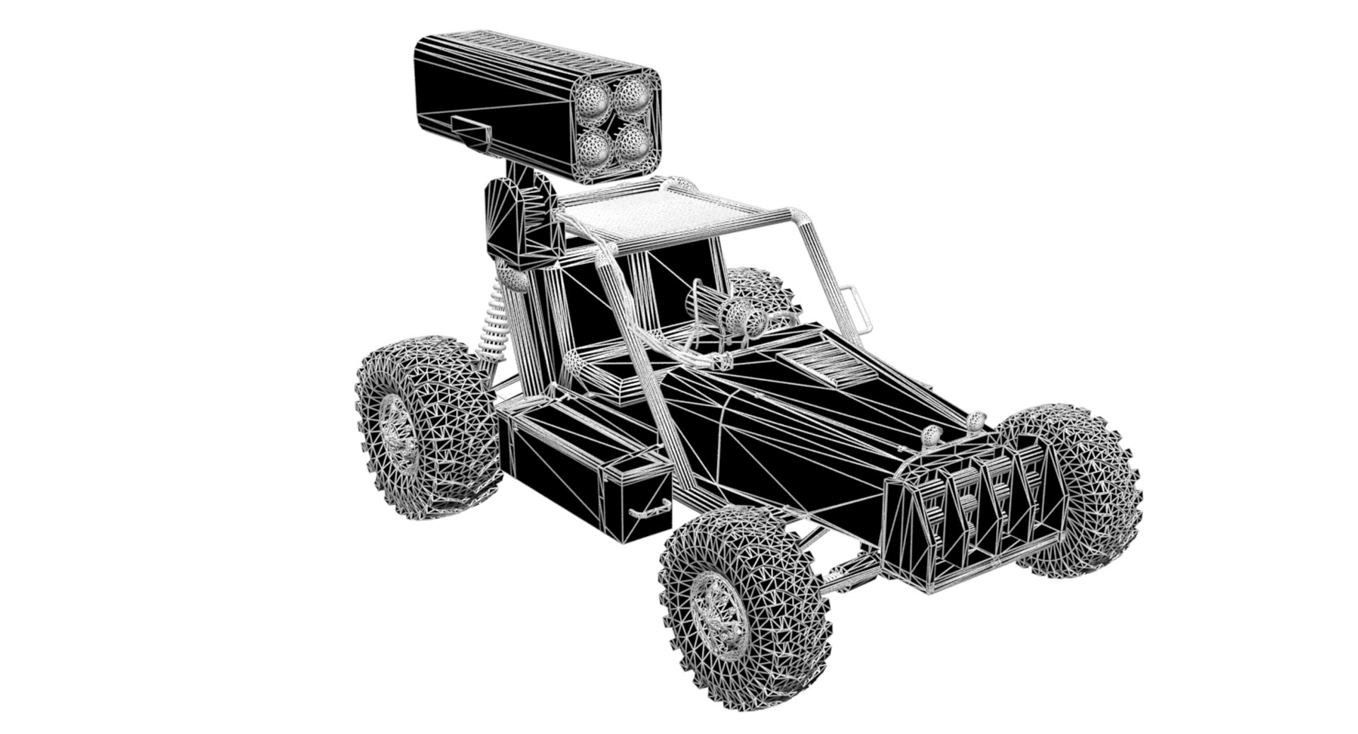 3d Desert Combat Rocket Buggy Model