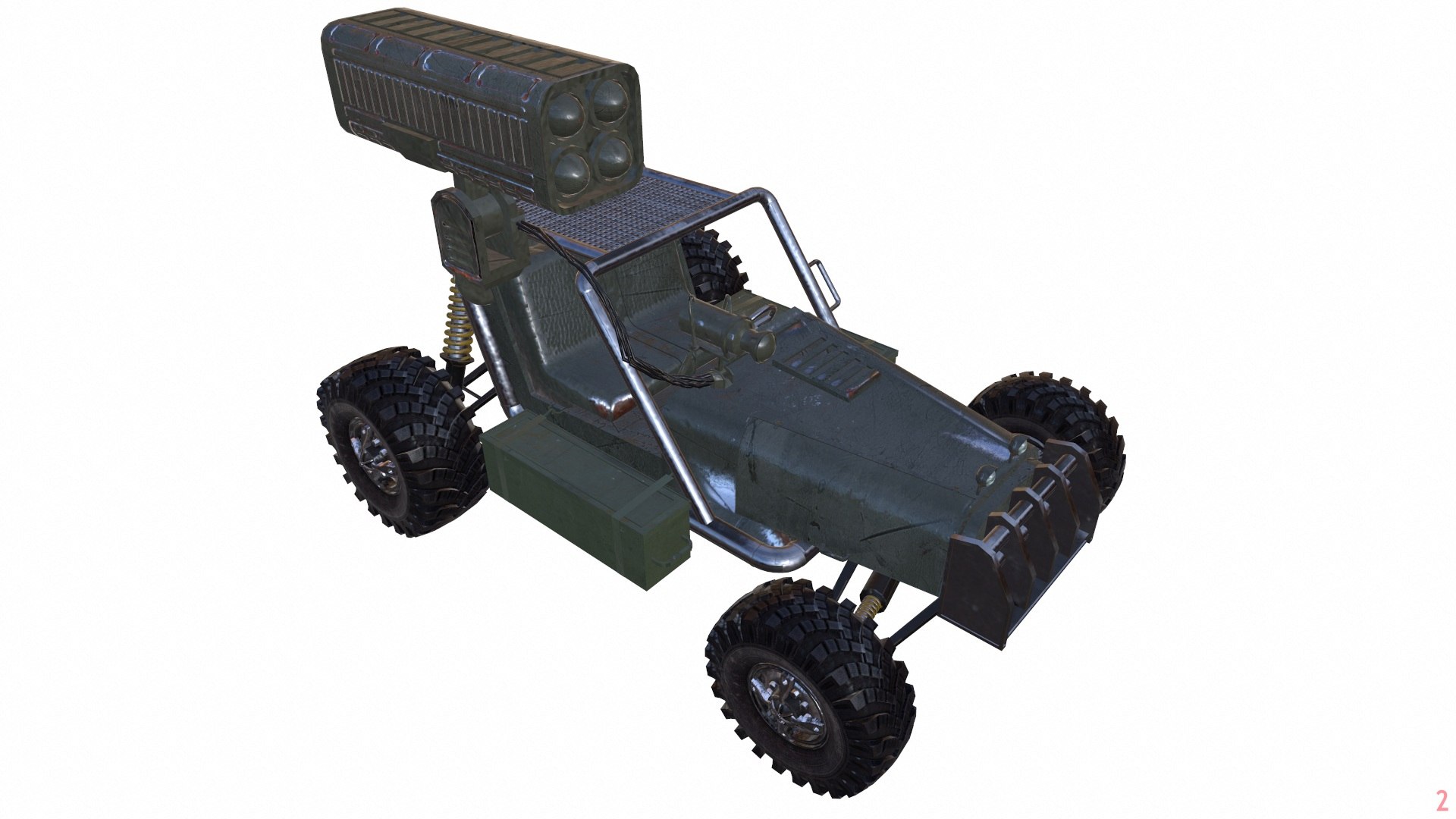3d Desert Combat Rocket Buggy Model