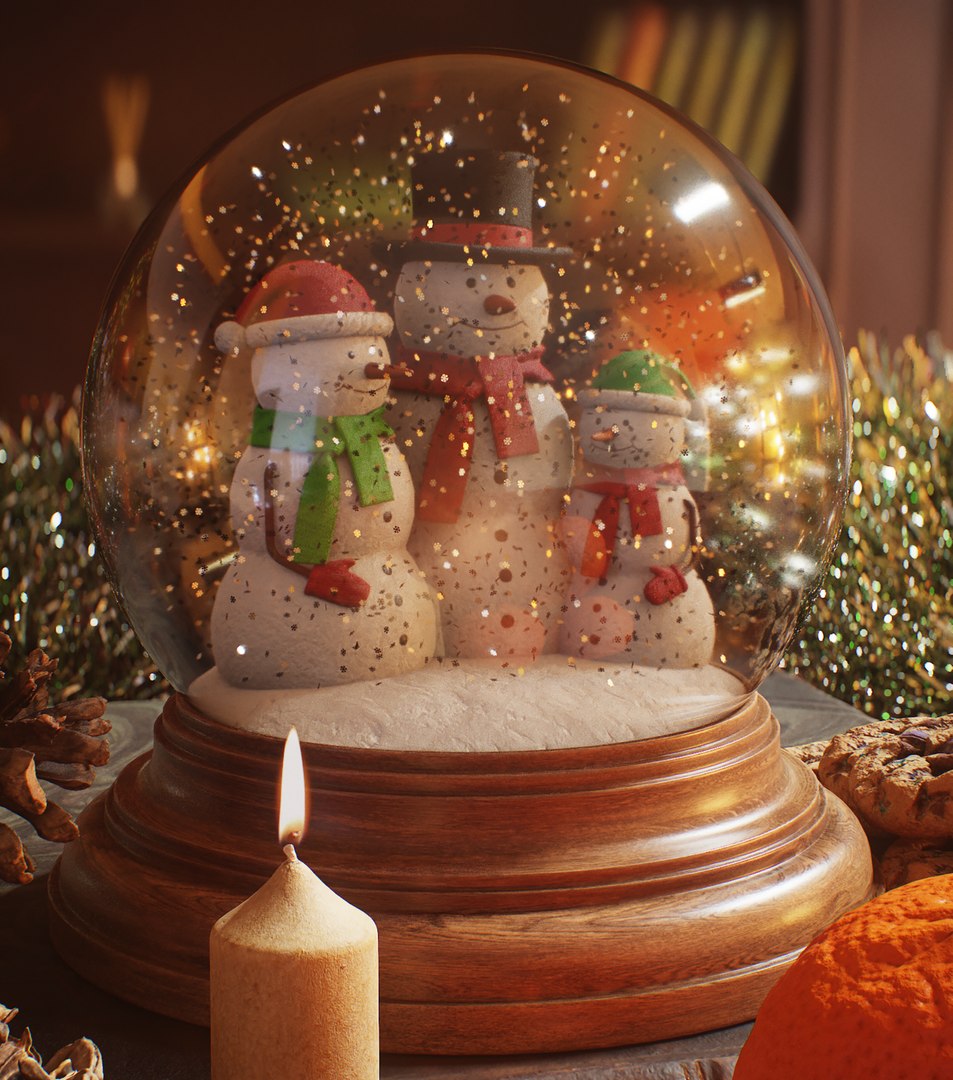3D Christmas Snow Globe - TurboSquid 1801742
