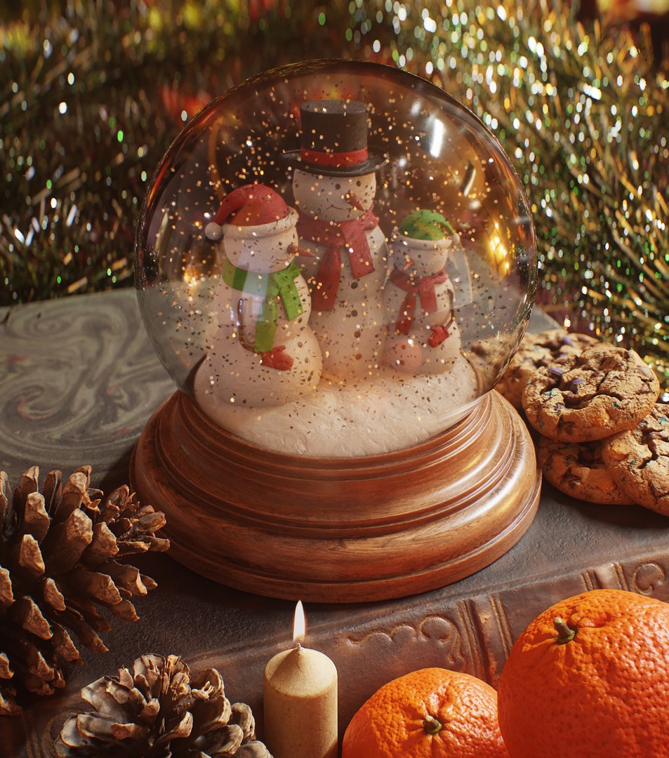 3D Christmas Snow Globe - TurboSquid 1801742
