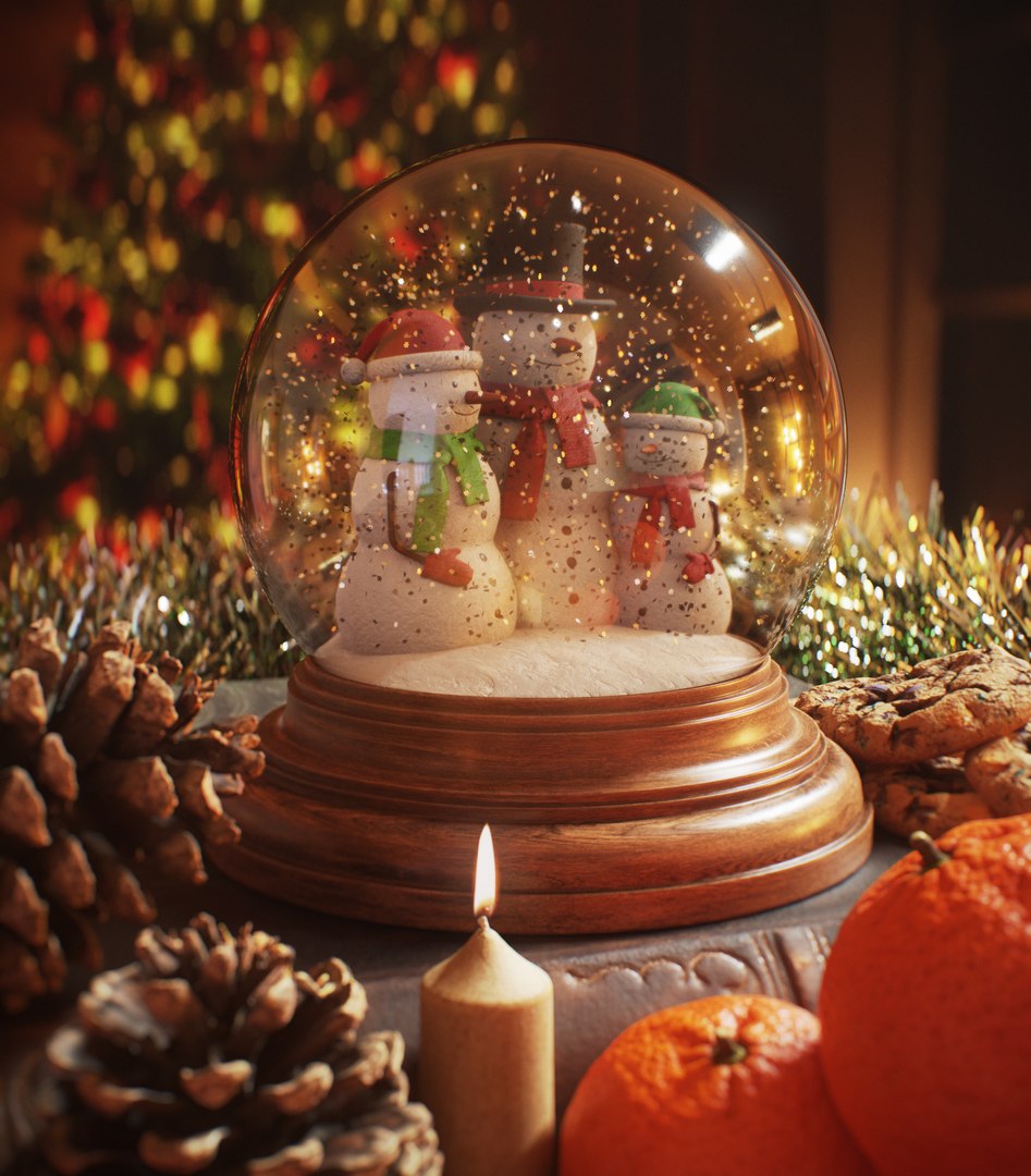 3D Christmas Snow Globe - TurboSquid 1801742