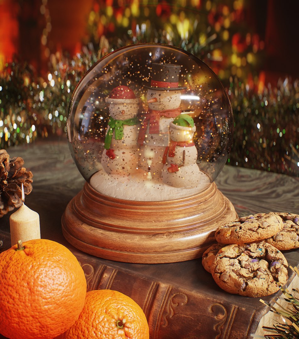 3D Christmas Snow Globe - TurboSquid 1801742