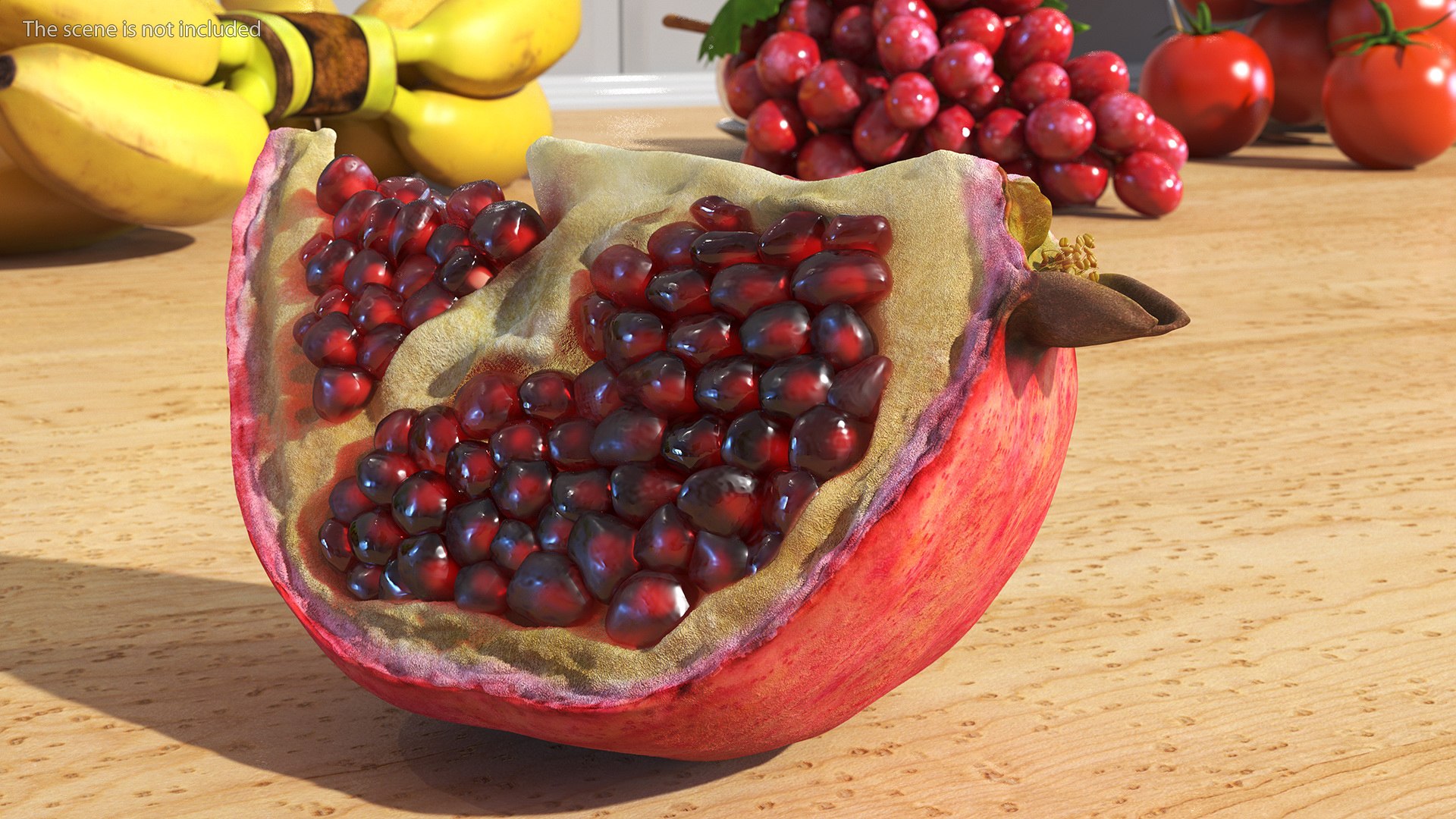 Fresh Pomegranate Quarter Slice 3D Model - TurboSquid 2139187