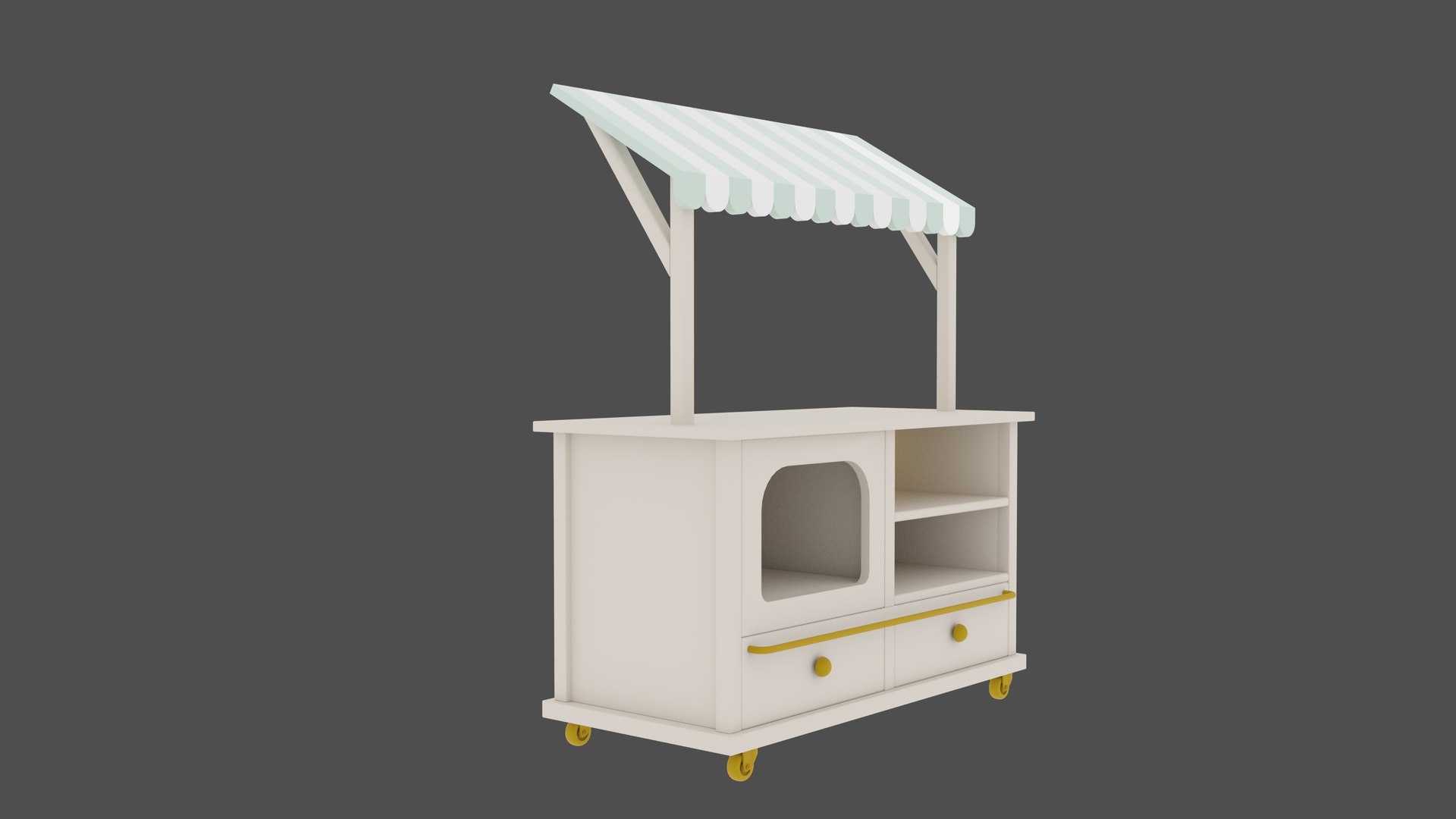 Kids Toy Shop Counter With Awning 3D Model - TurboSquid 2477988