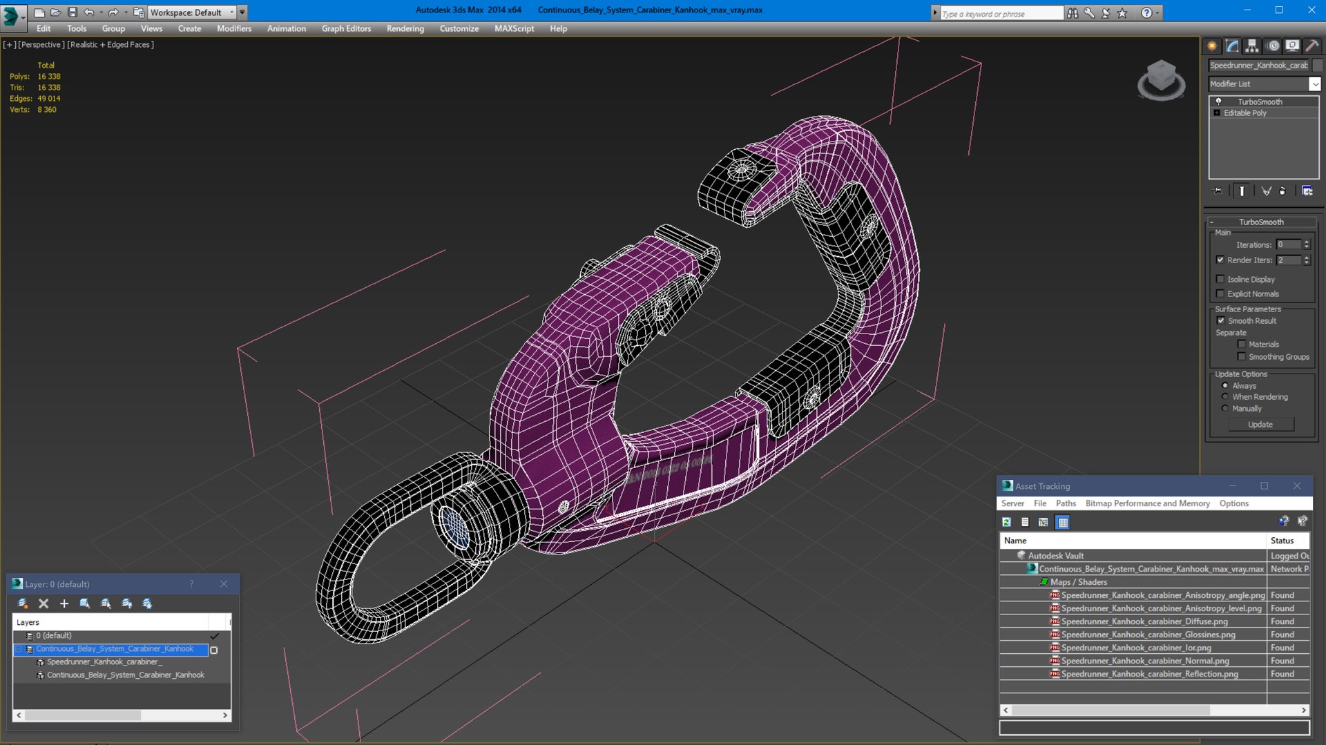 3D Model Continuous Belay System Carabiner Kanhook - TurboSquid 1961388