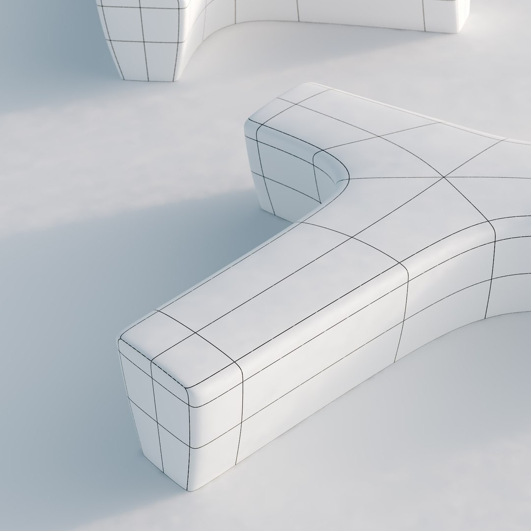 twig modular bench escofet 3d model