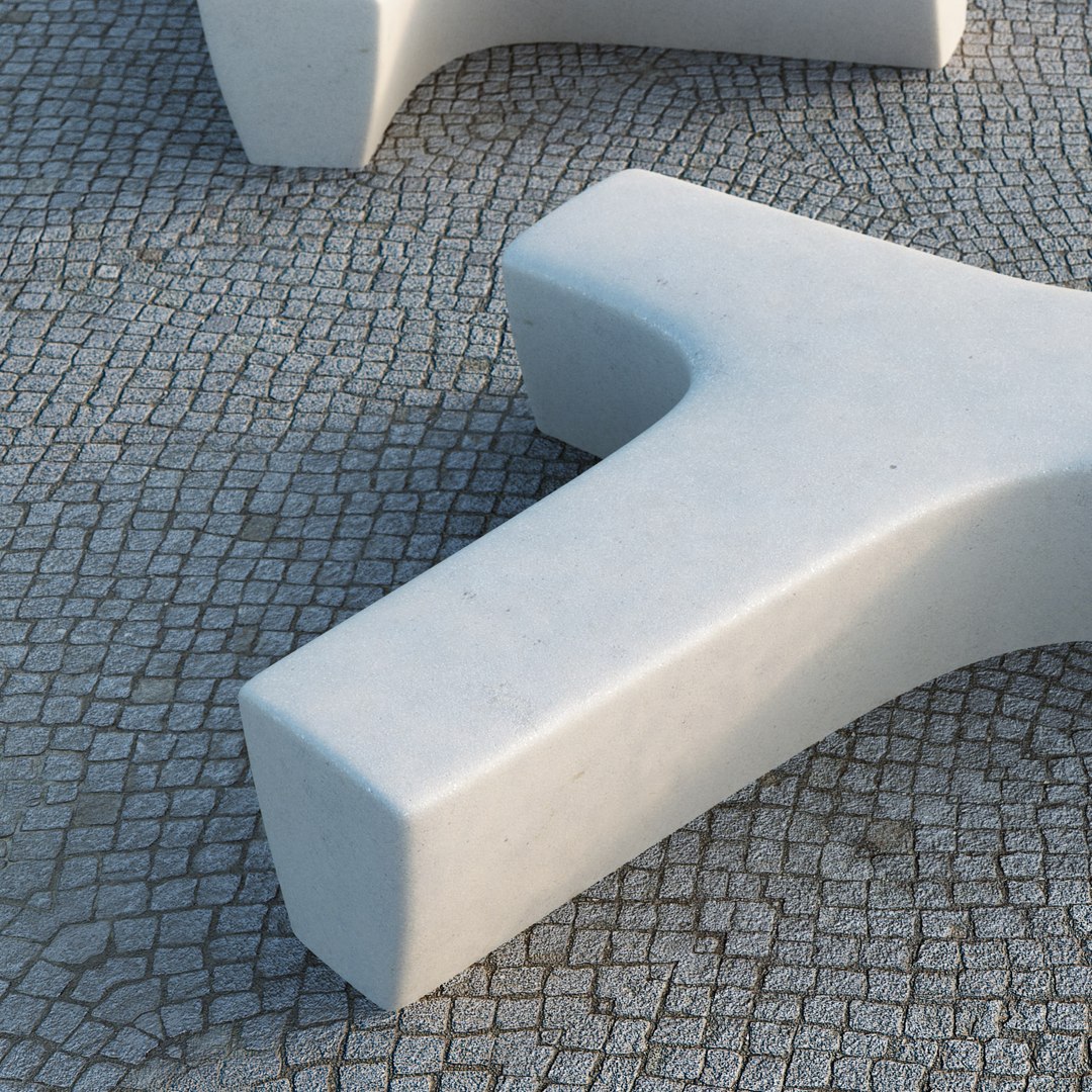 twig modular bench escofet 3d model