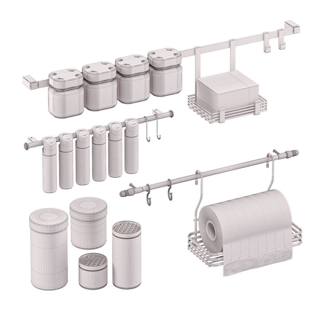 3D Kitchenware Kitchen Rails Model - TurboSquid 1701305