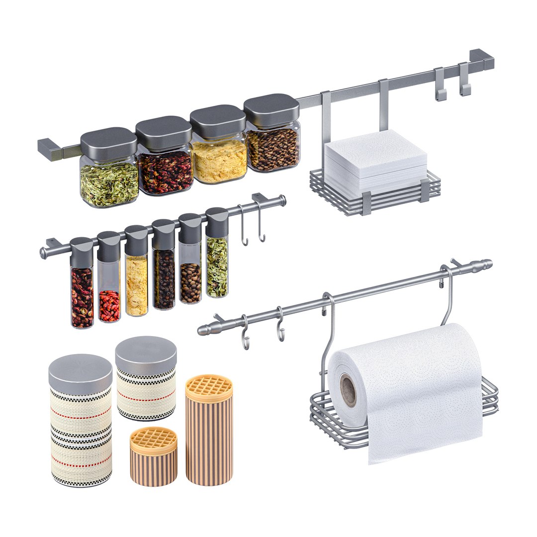 3D Kitchenware Kitchen Rails Model - TurboSquid 1701305