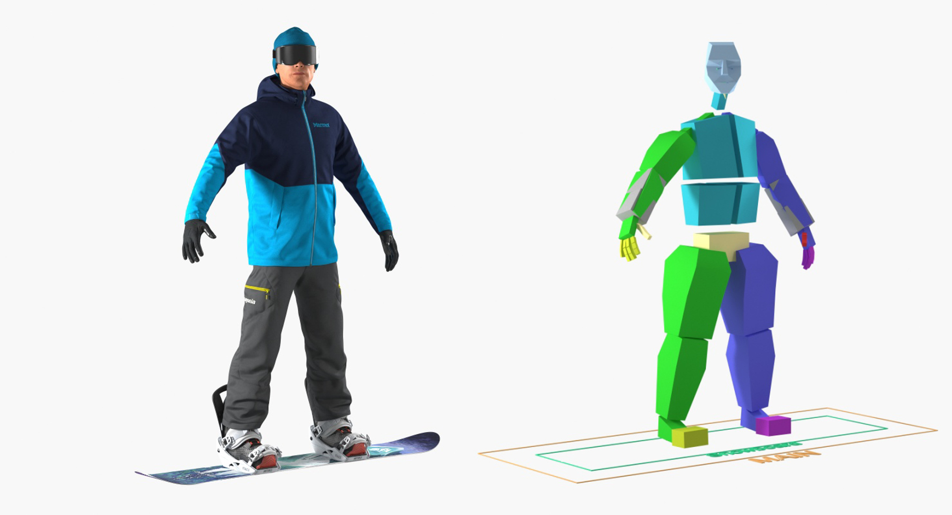 3D Snowboard Man Snow Board - TurboSquid 1377390