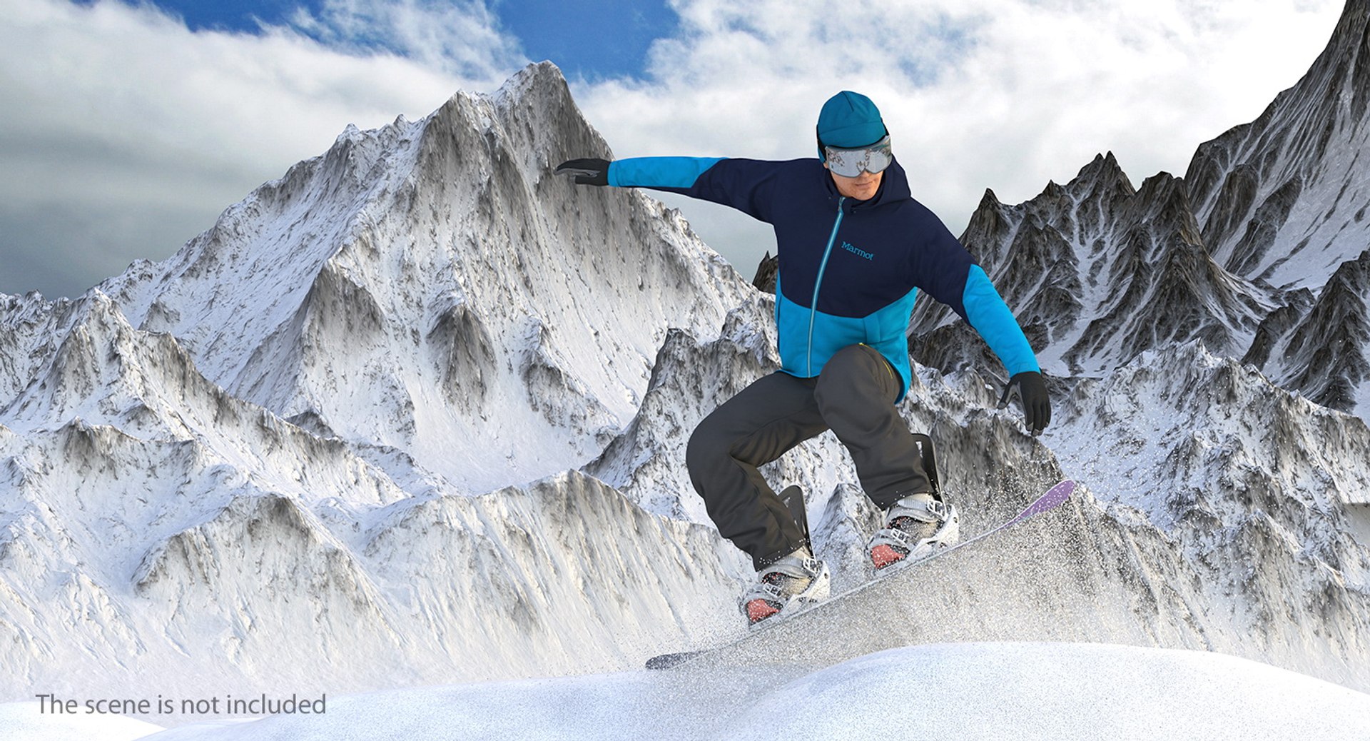 3D Snowboard Man Snow Board - TurboSquid 1377390