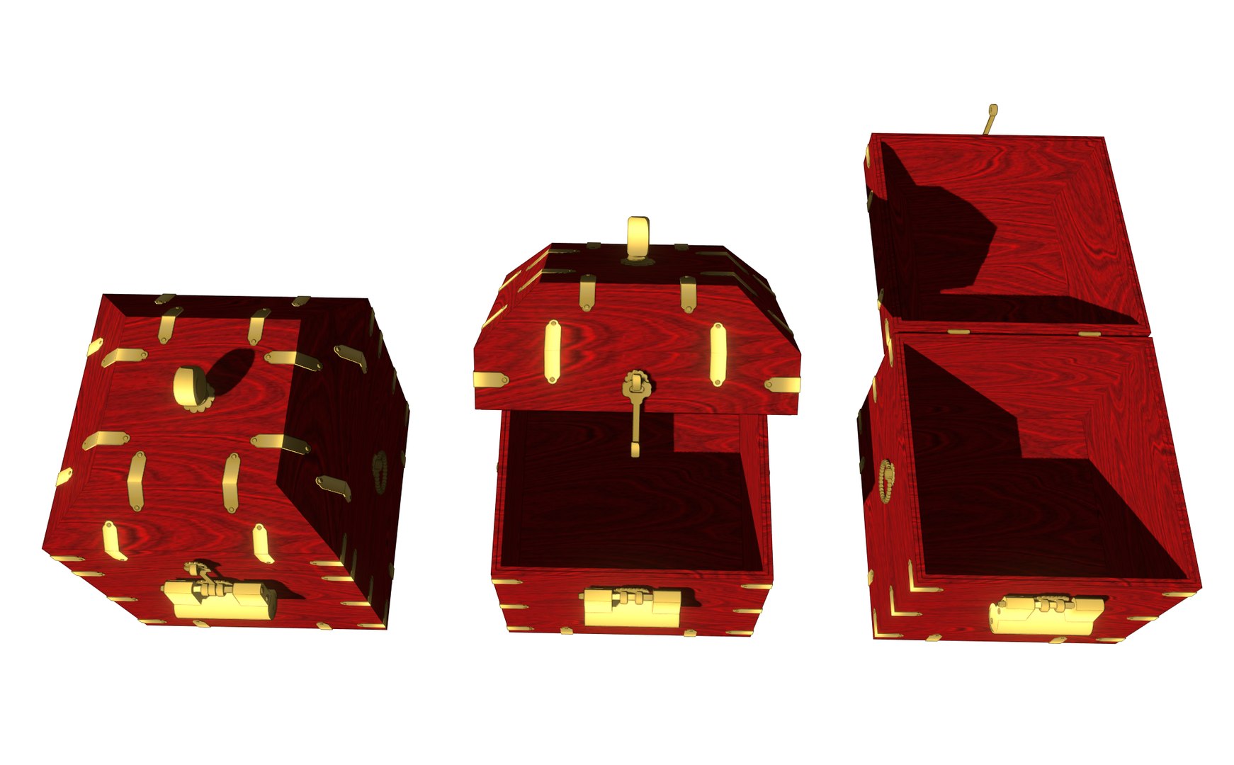 3D Traditional Asian Wooden Box Red - TurboSquid 2042680