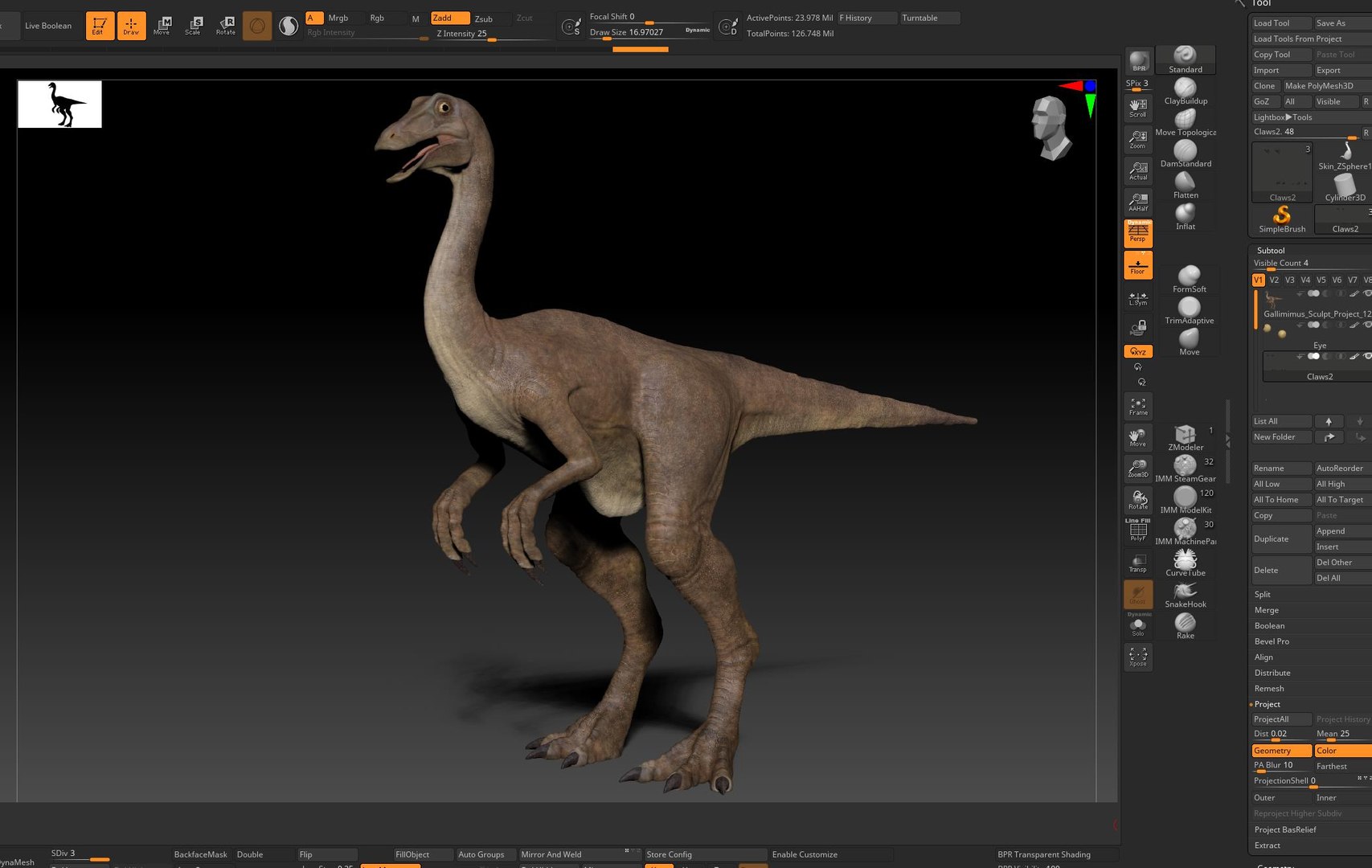 3D Gallimimus Sculpt Project Model - TurboSquid 2197983