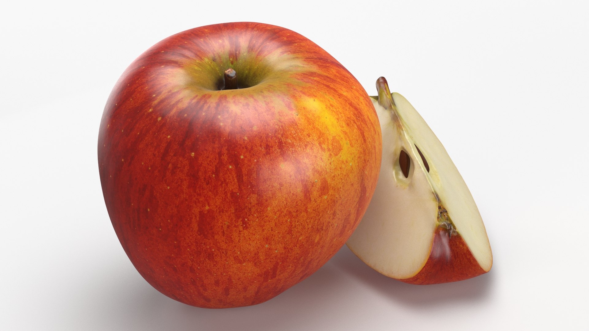 Whole Apple with Slice 3D - TurboSquid 1763244