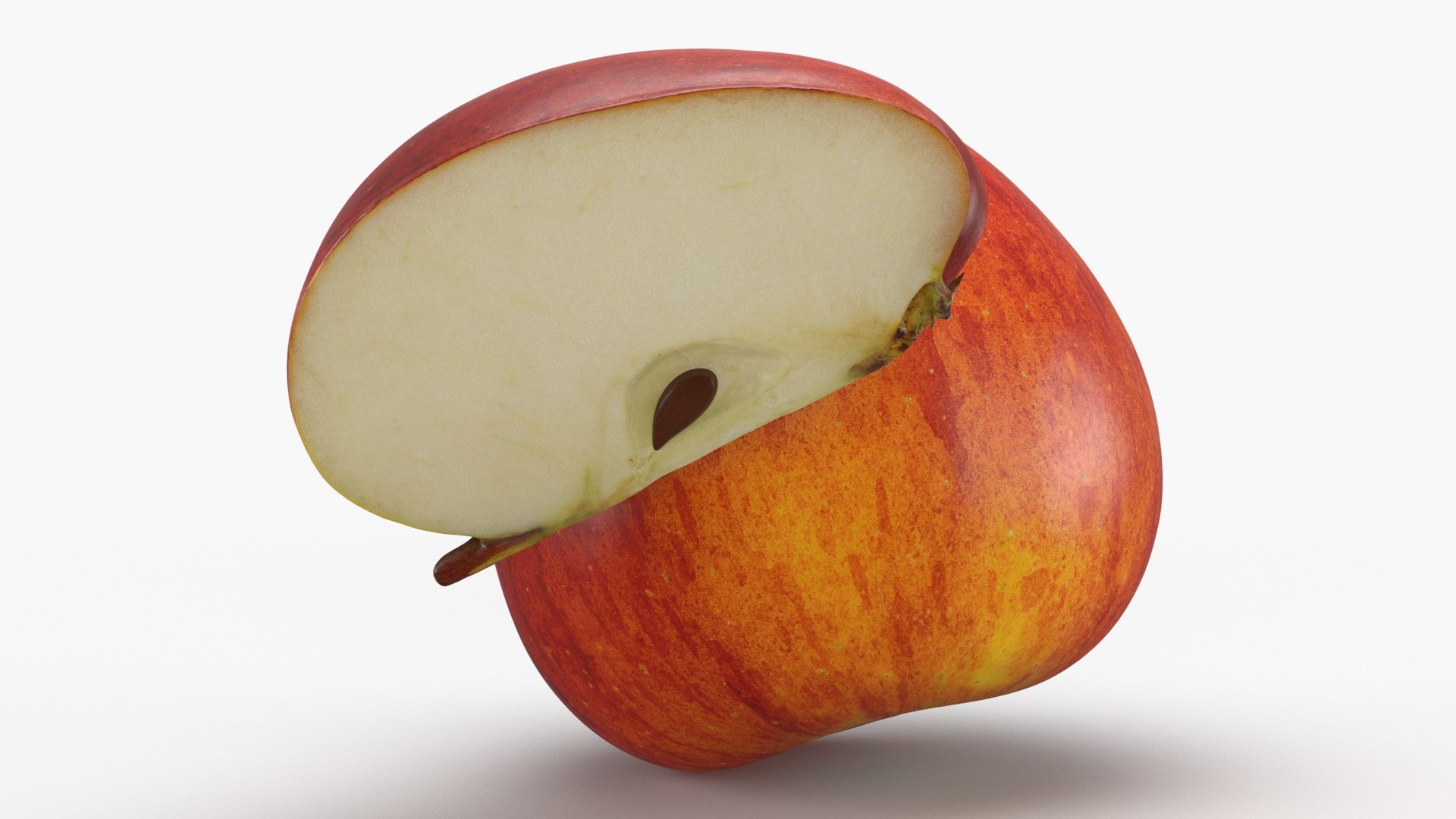 Whole Apple with Slice 3D - TurboSquid 1763244