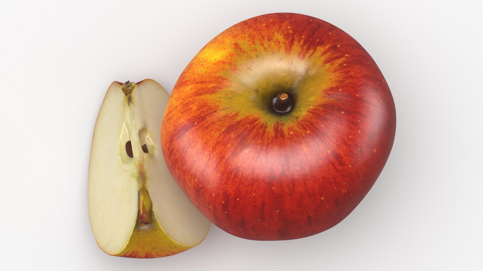Whole Apple with Slice 3D - TurboSquid 1763244