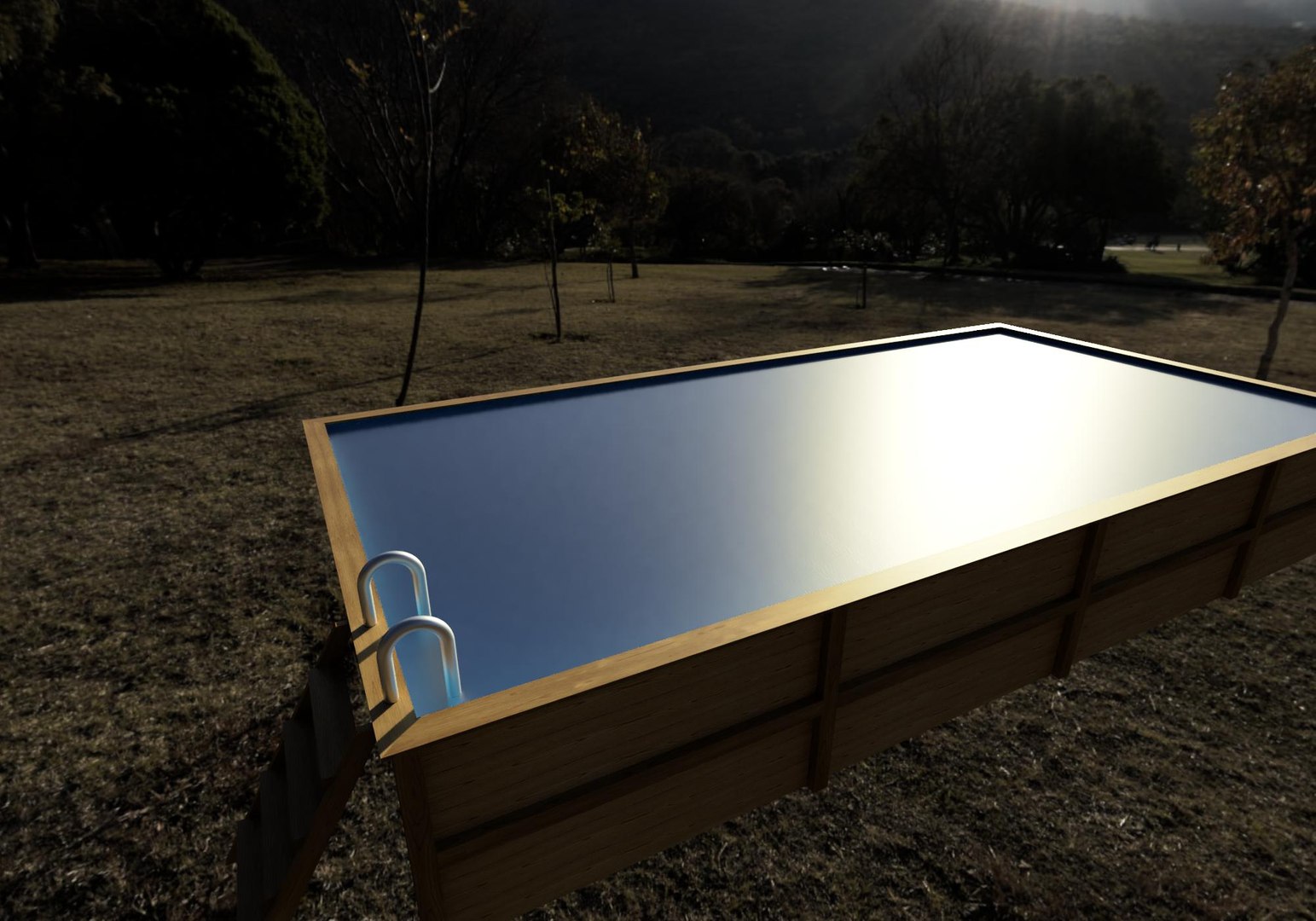 Wooden Swimming Pool Rectangular 3D Model - TurboSquid 1971781